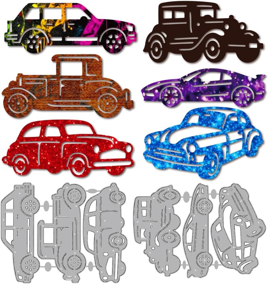 Amazon.com: MAYJOYDIY 6 Styles Car Die Cuts for Card Making Cars Sedans ...