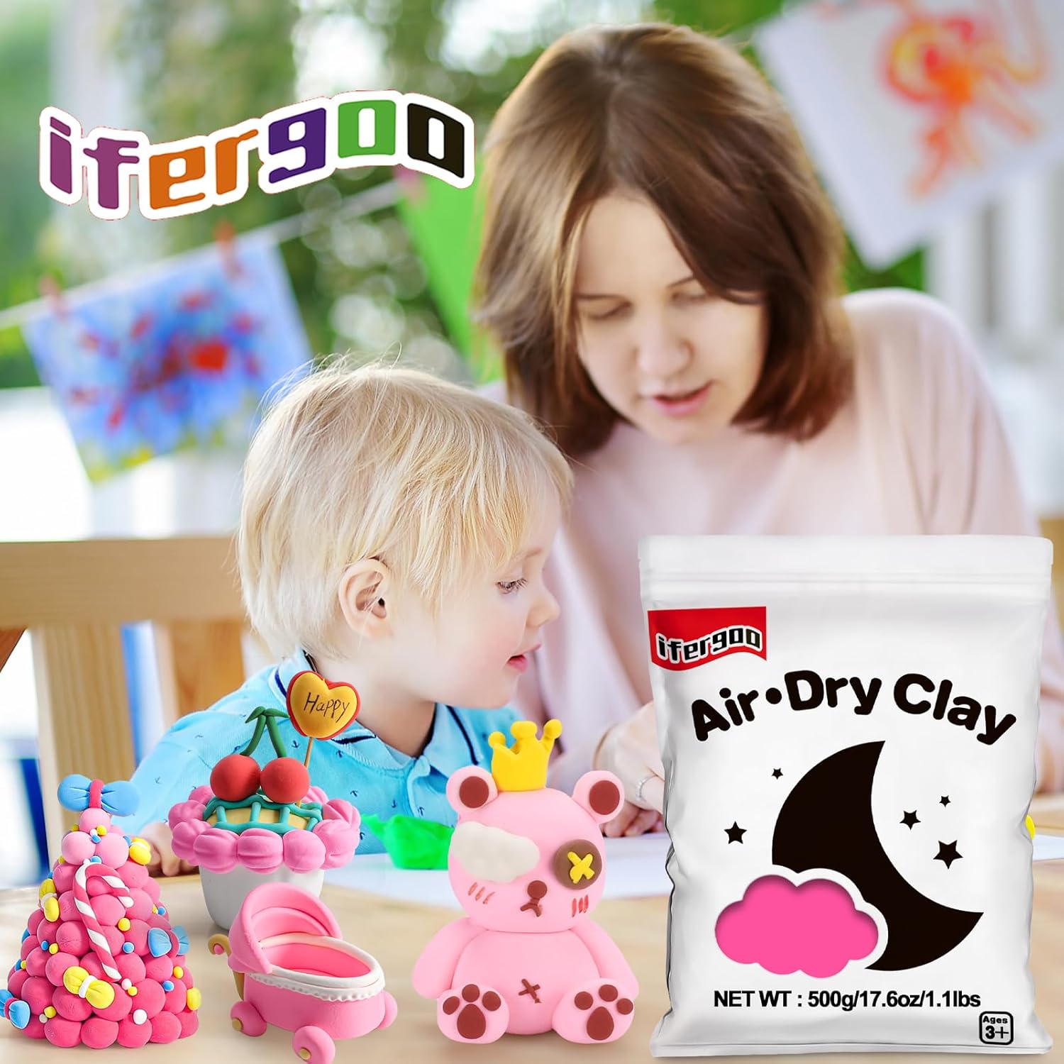Ifergoo Arcilla de modelado Pink Air Dry – Cosplay moldeable, secado al ...