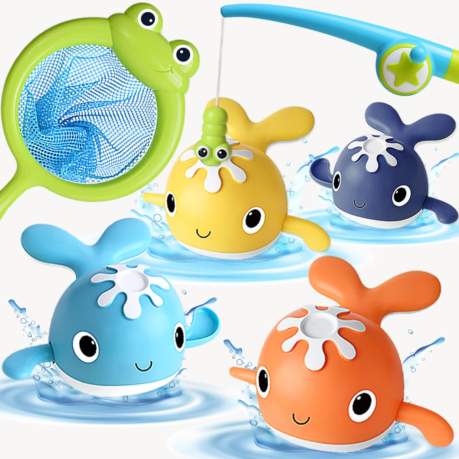 Amazon.com: Nuby Splash n' Catch Bath Time Fishing Set, Includes Four ...