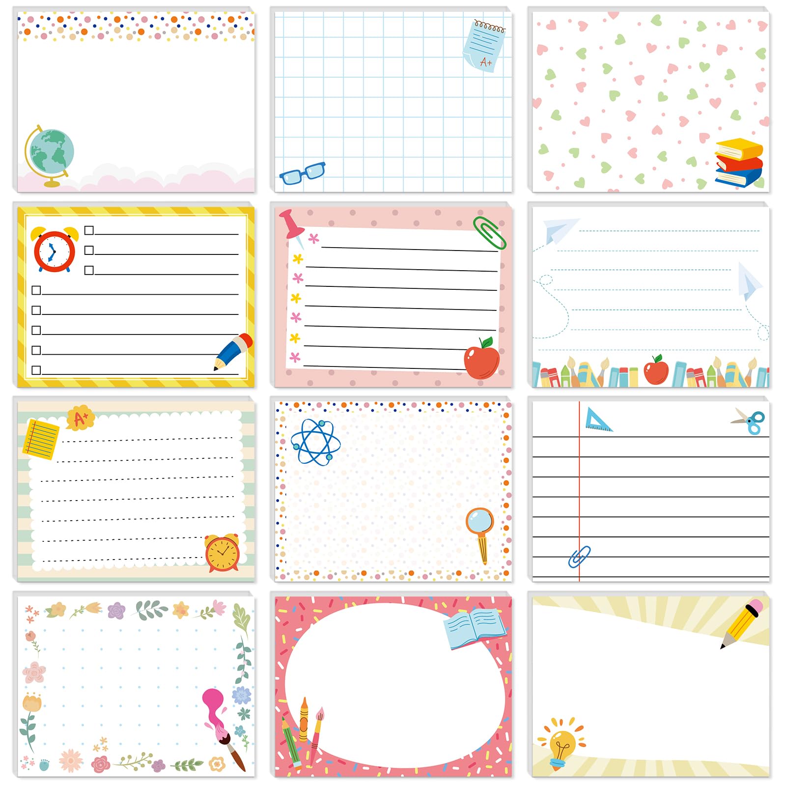 Amazon.com : Gueevin 12 Pcs Cute Teacher Animal Pun Sticky Note Pads ...