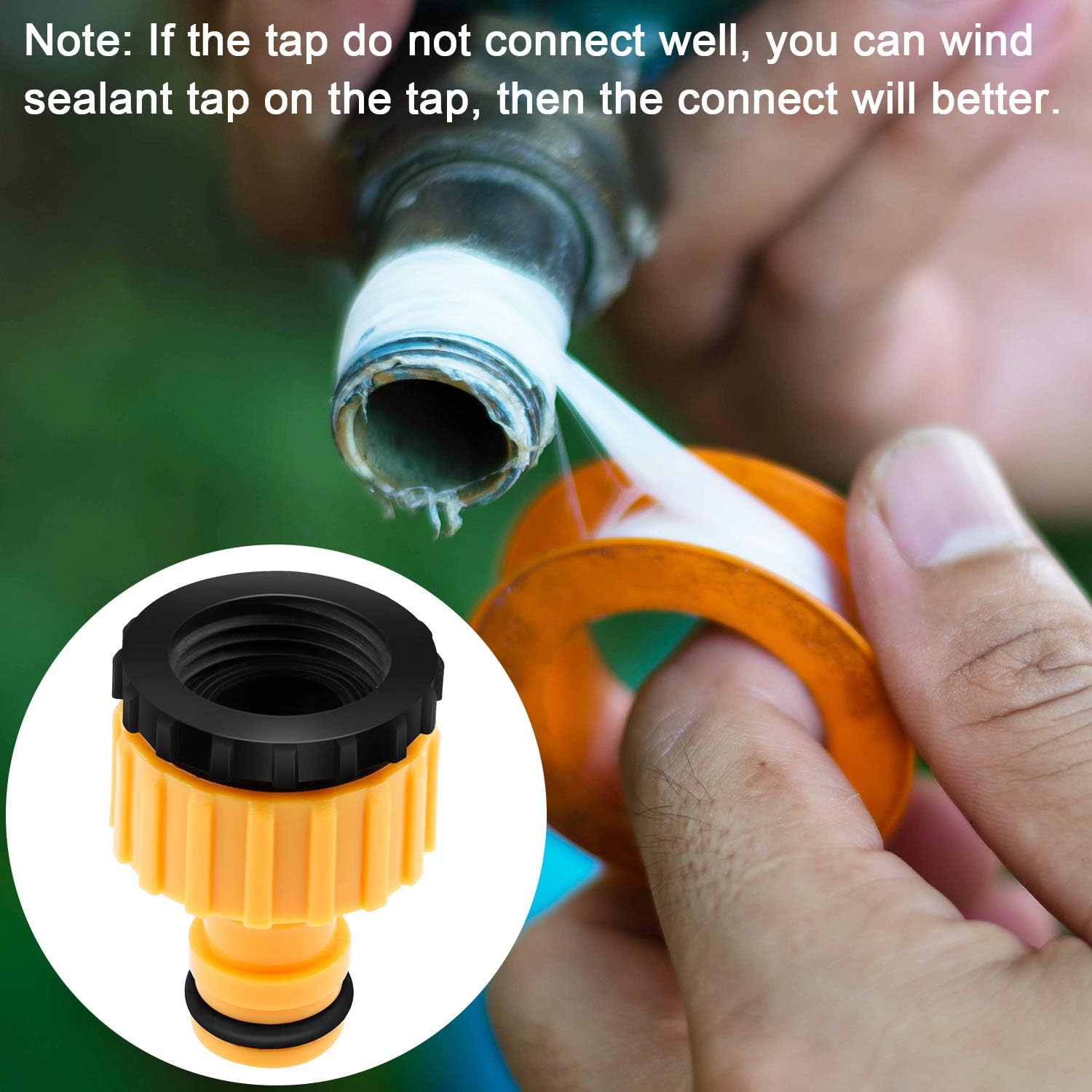 Hotop 6 Pack Plastic Garden Hose Threaded Tap Connector, 1/2 Inch and 3 ...