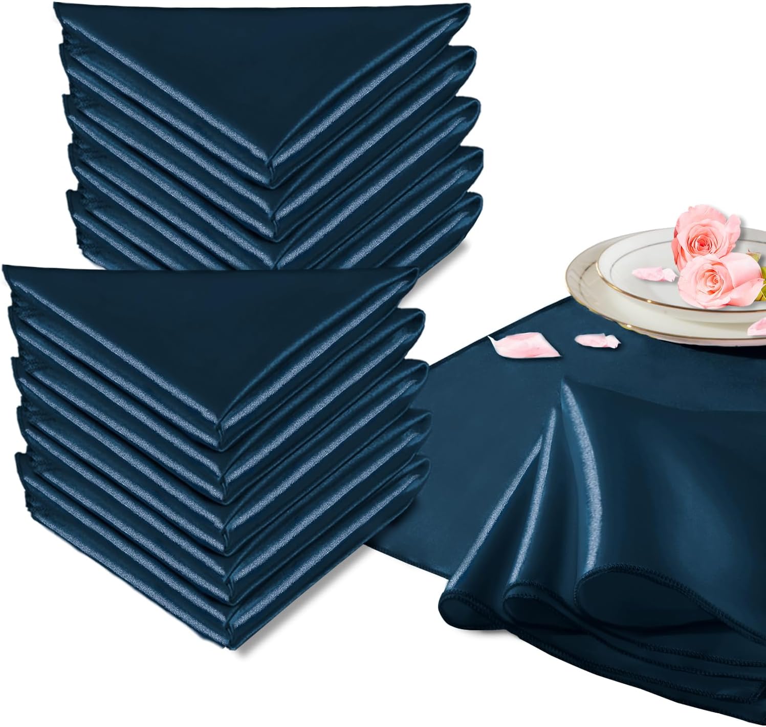 Amazon.com: DLCFLF 60Pack Satin Table Cloth Napkins 17 x 17 Inches ...