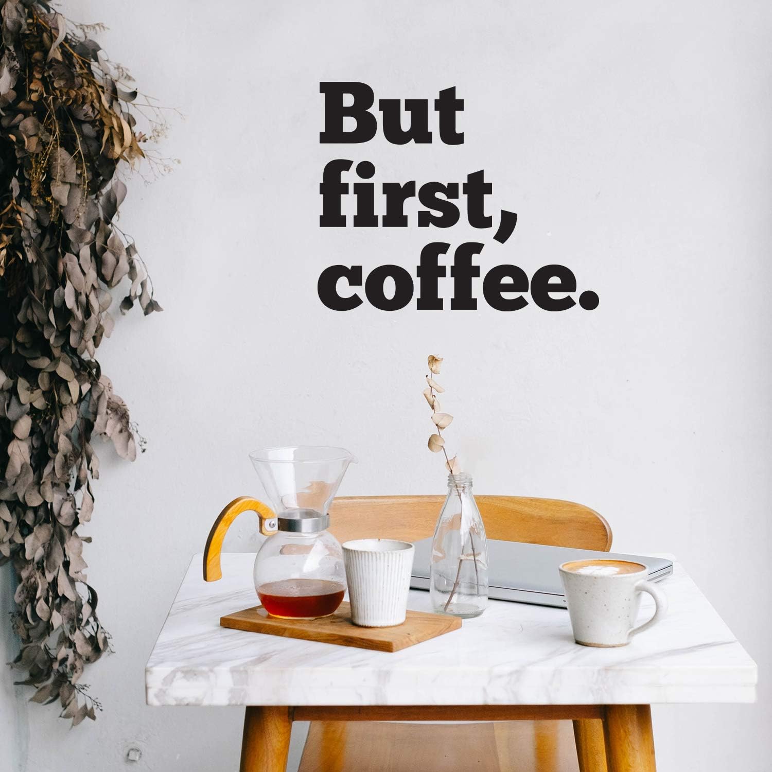 Amazon.com: But First, Coffee. - Wall Art Decal 18" x 20" - Cafe Wall ...
