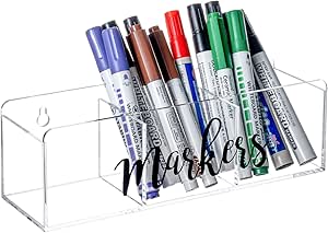 Amazon.com: MyGift 3 Slot Clear Acrylic Mountable Dry Erase Marker ...