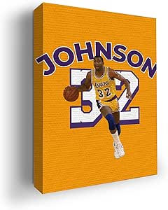 Amazon.com: Magiic Johnson by Mavis Print- 12x16 inches Basketball Wall ...