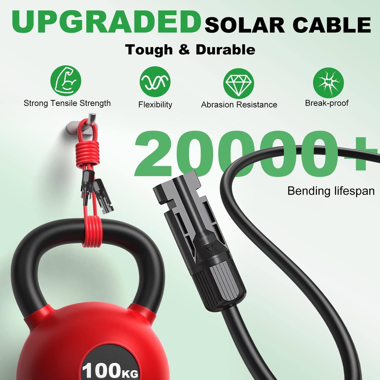 Snapklik.com : Oududuanzi Solar Extension Cable 50Ft, Solar Wire 12AWG ...
