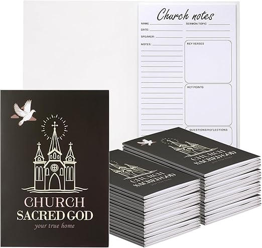 Amazon.com : 24 Pieces Sermon Note BookChristian Memo Pads Church Notes ...