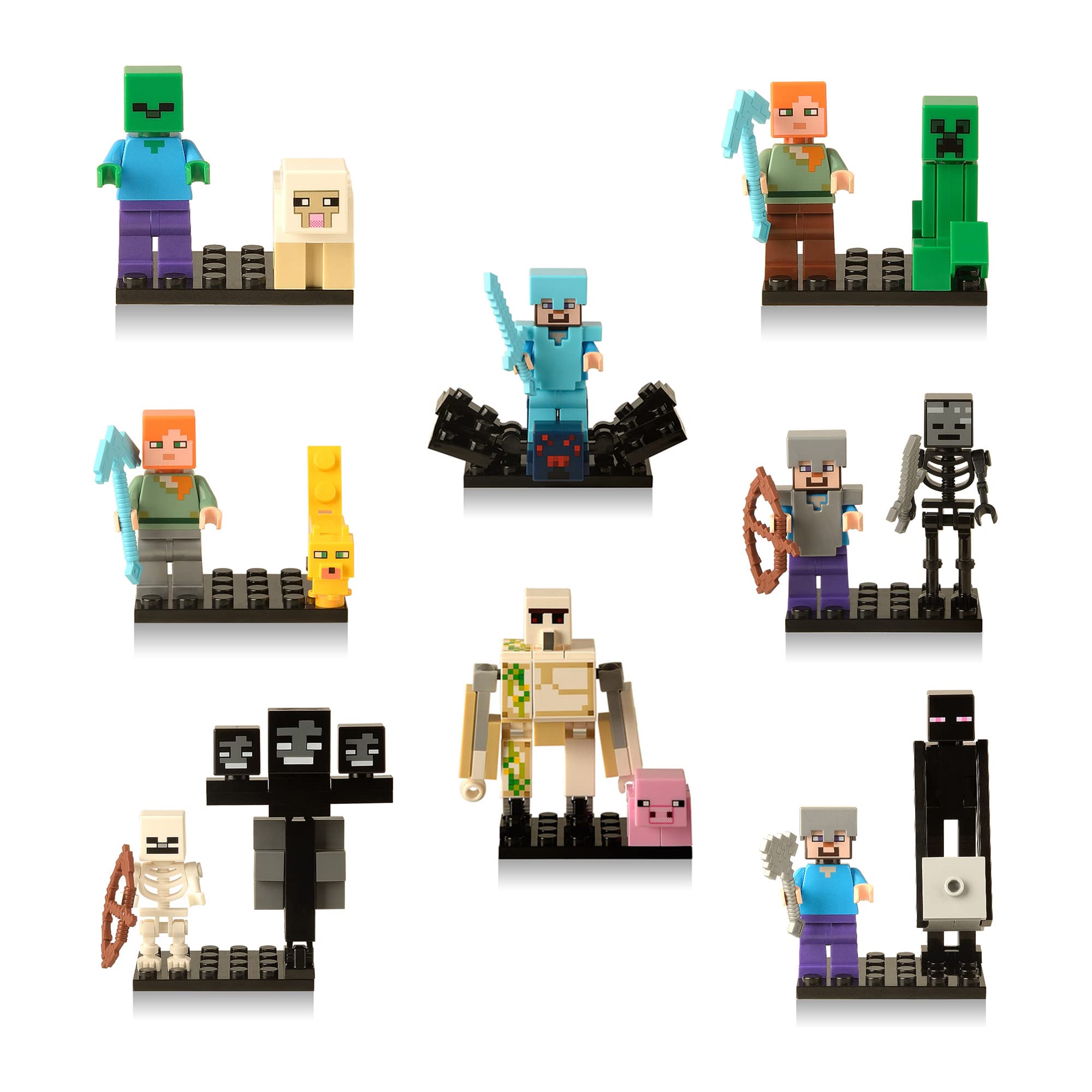 Buy Minecraft Action Figures Splicing Toys Set - 16 Pcs Minecraft Steve ...
