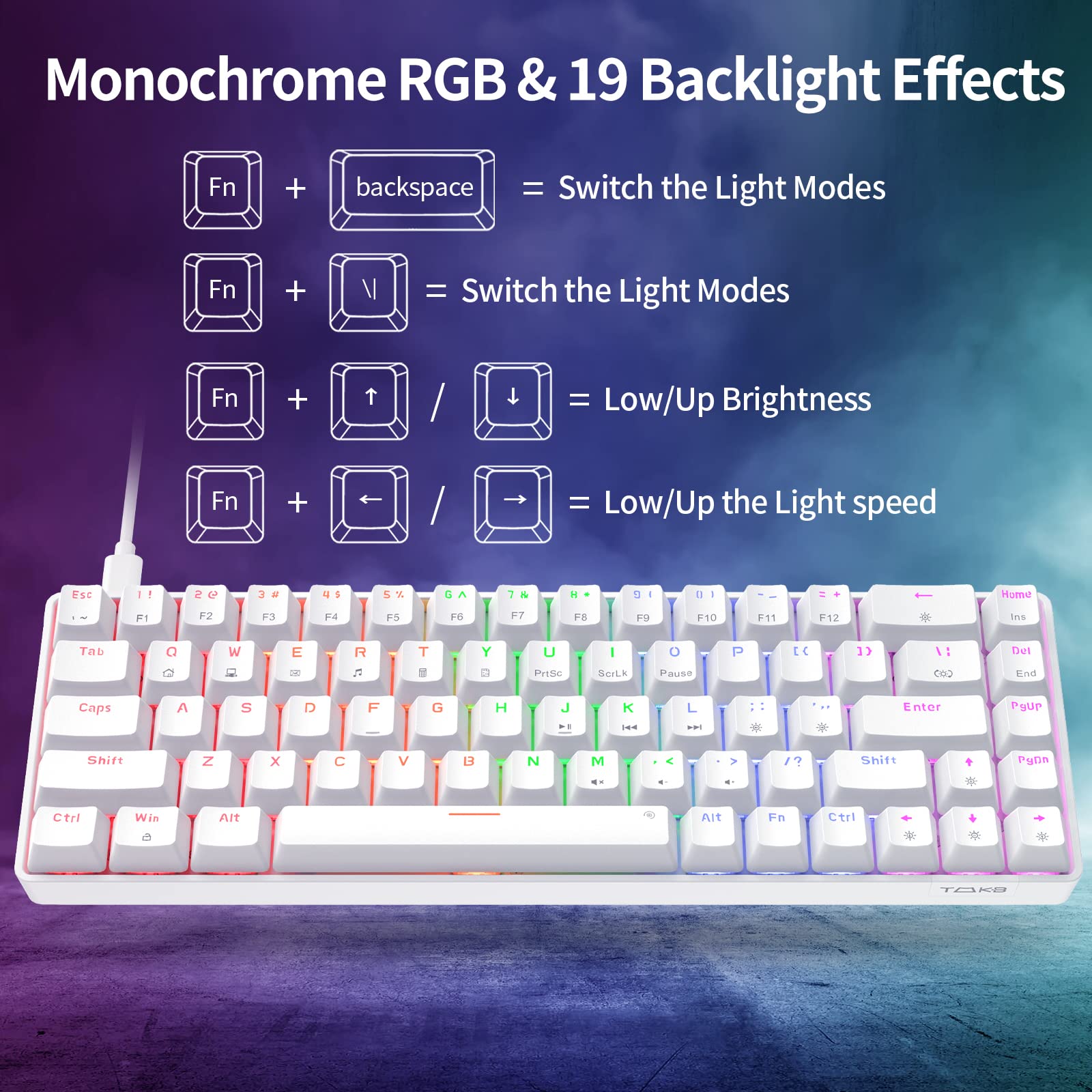 Snapklik.com : DIERYA T68SE Mechanical Gaming Keyboard, LED-Backlit ...