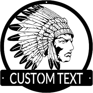 Amazon.com: MOMOBO American Indian Chief Sign Metal Wall Art ...