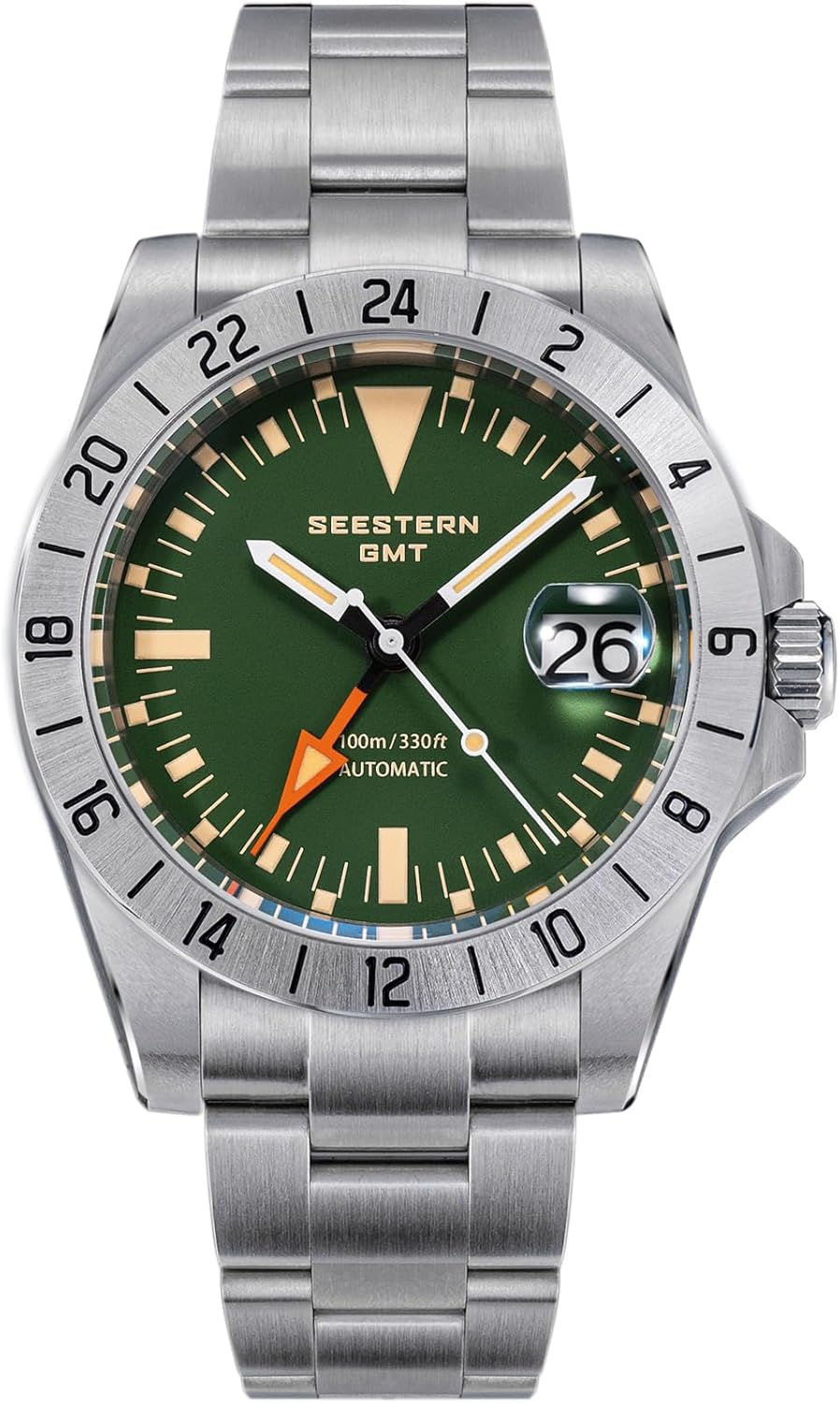 Sugess Seestern BB GMT S436-2.G LUME Sapphire Crystal Glass 100m Mens ...