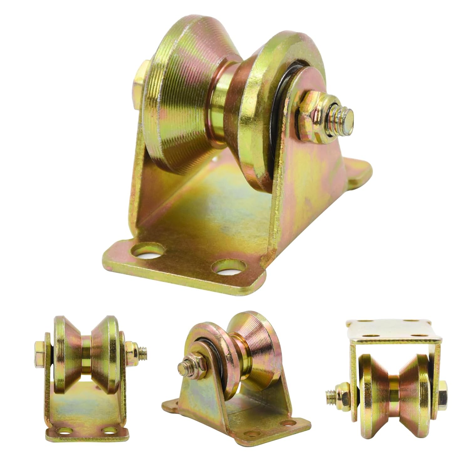 Coriver Groove Pulley Wheels, 4 Pack V Small Rope Pulley Block, Heavy ...