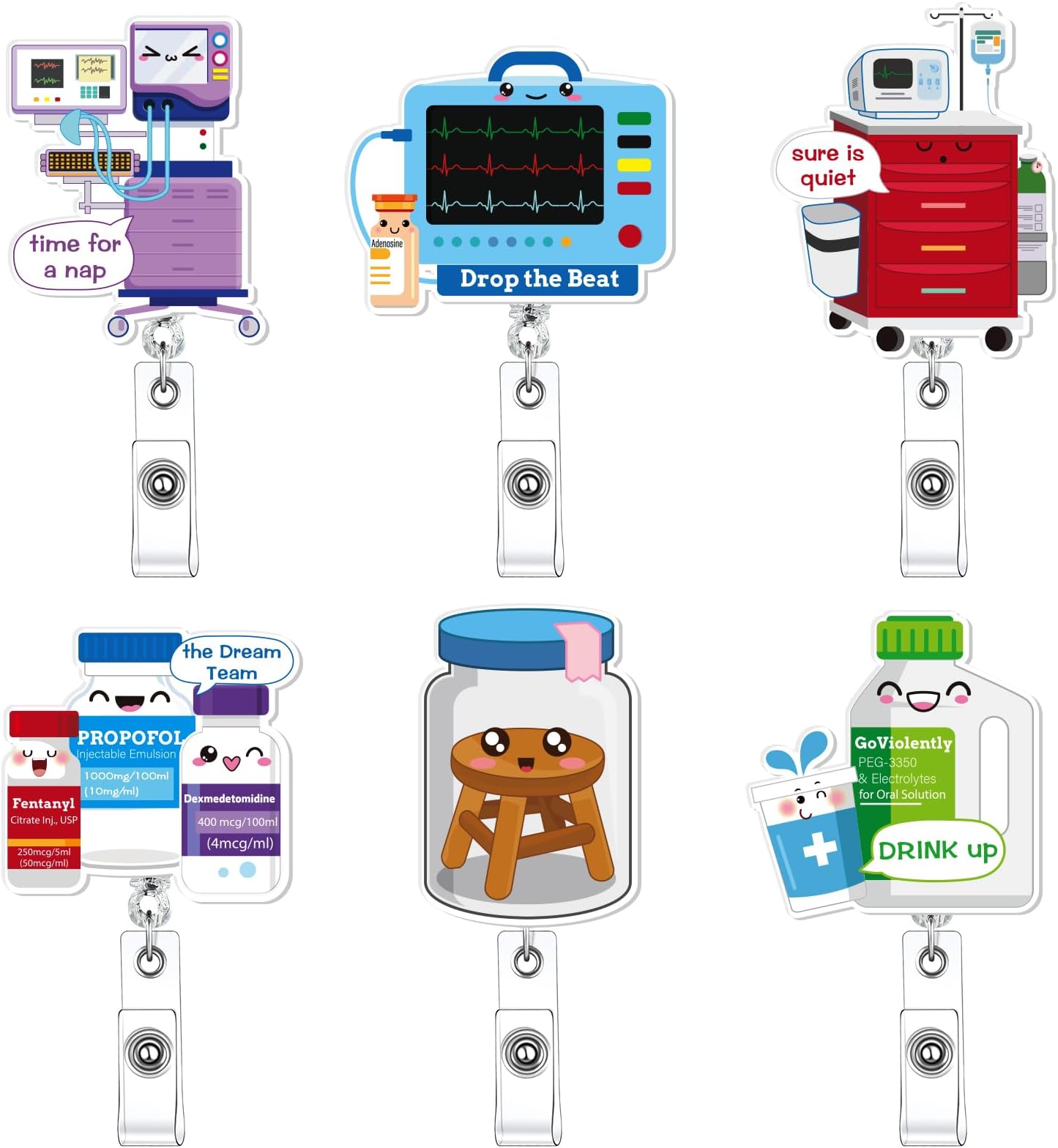 Amazon.com : ICU RN Badge Buddy (Blue) - Heavy Duty Badge Tags for ...