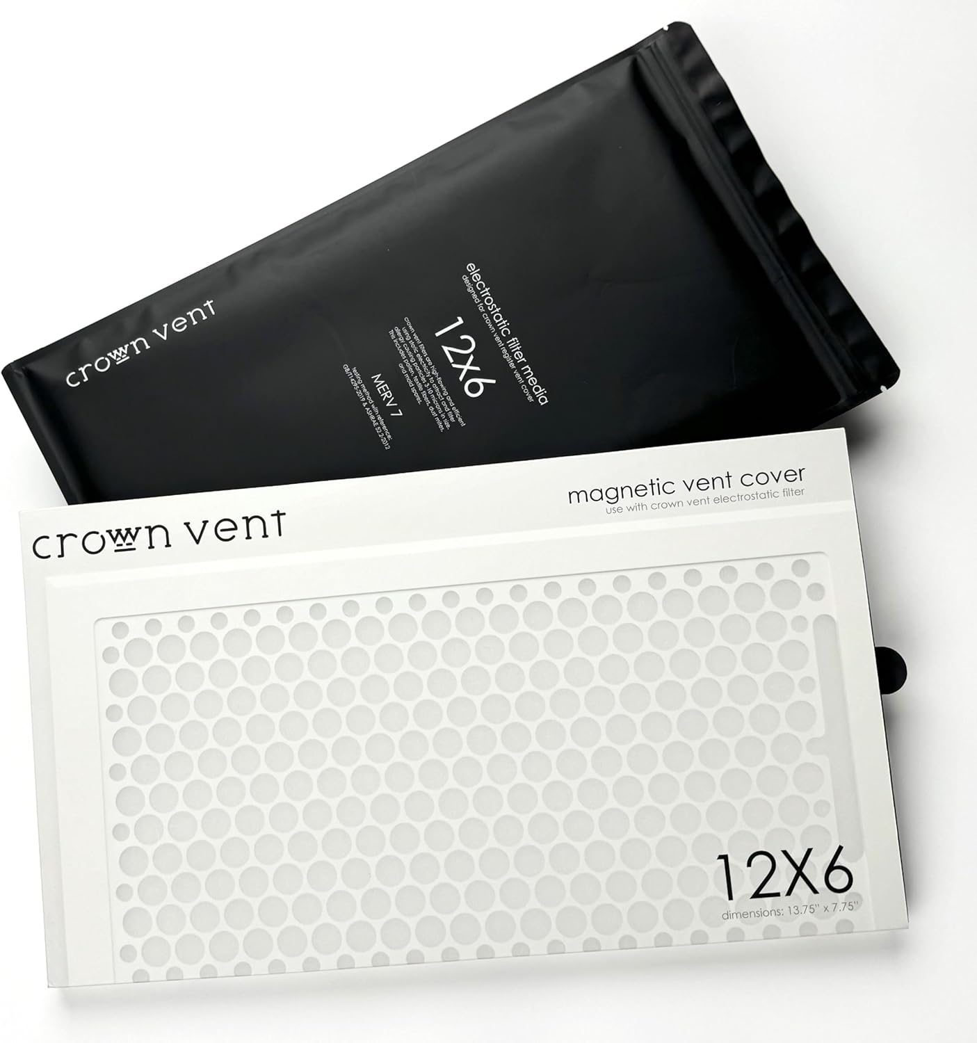 CROWN VENT Magnetic Register Cover (12X6) | with Electrostatic Filter ...