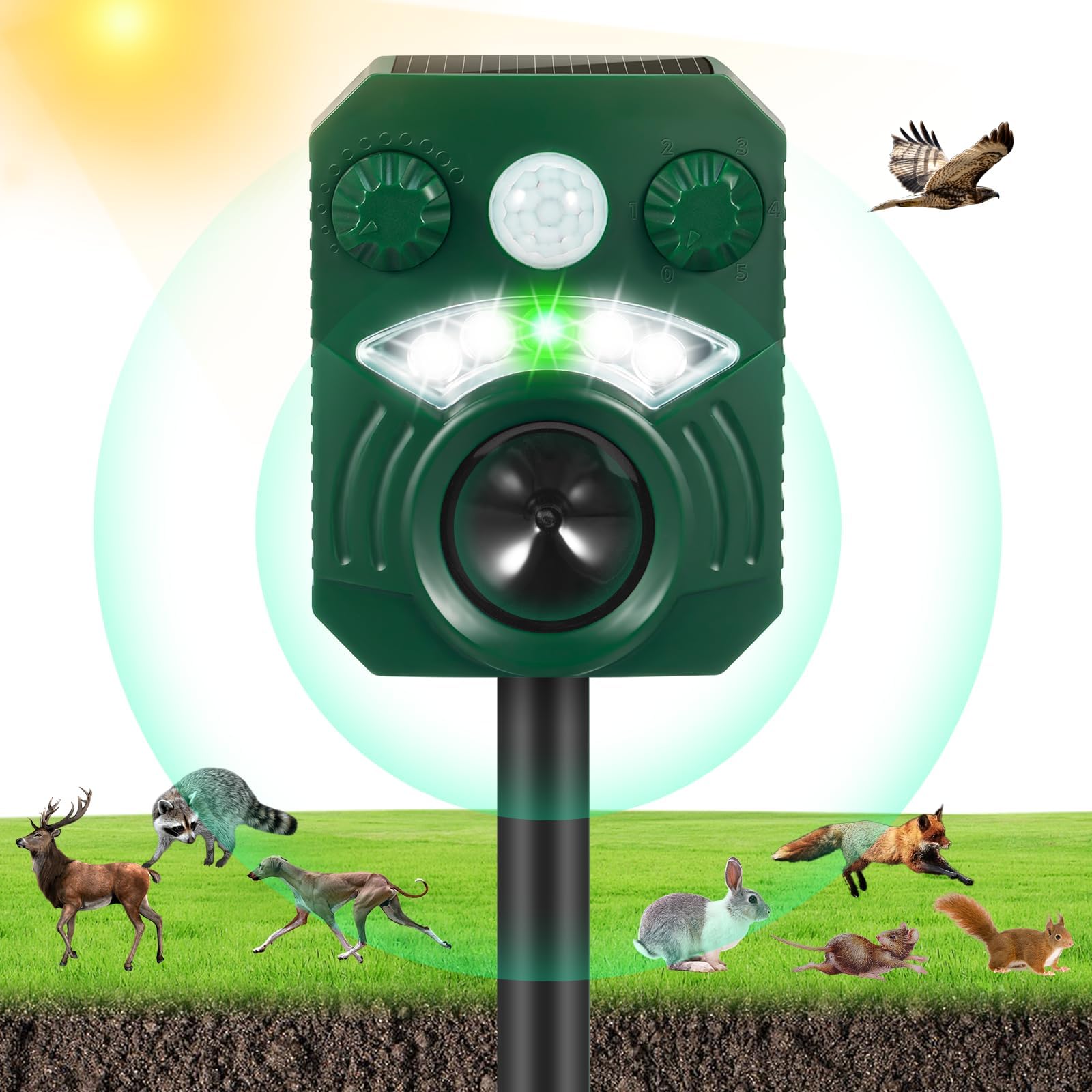 Amazon.com: All New 2024 Deer Repellent Outdoor Ultrasonic - Solar ...
