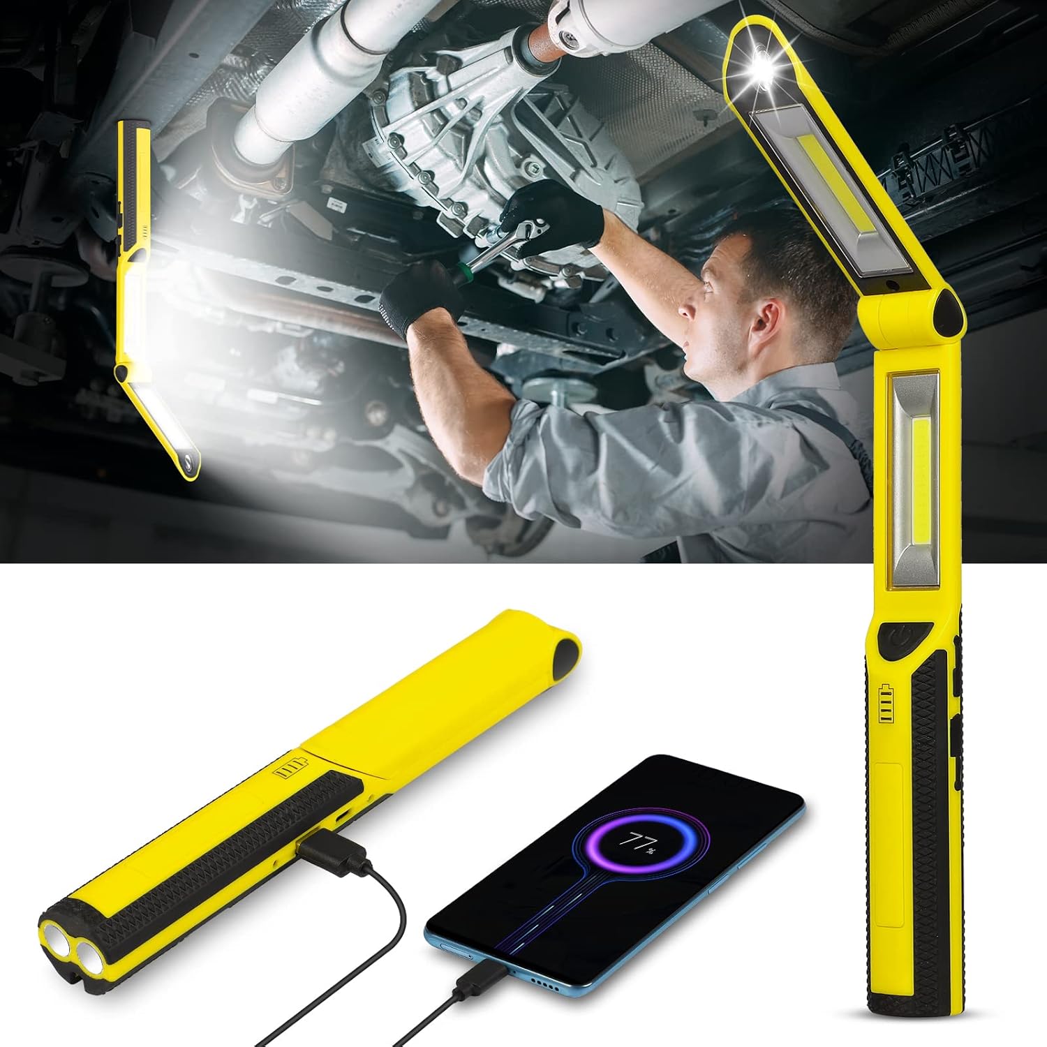 Amazon.com: Work Light, Ropelux Rechargeable LED Work Light 1500 Lumens ...