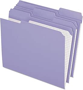 Pendaflex Color File Folders with Interior Grid, Letter Size, Lavender ...
