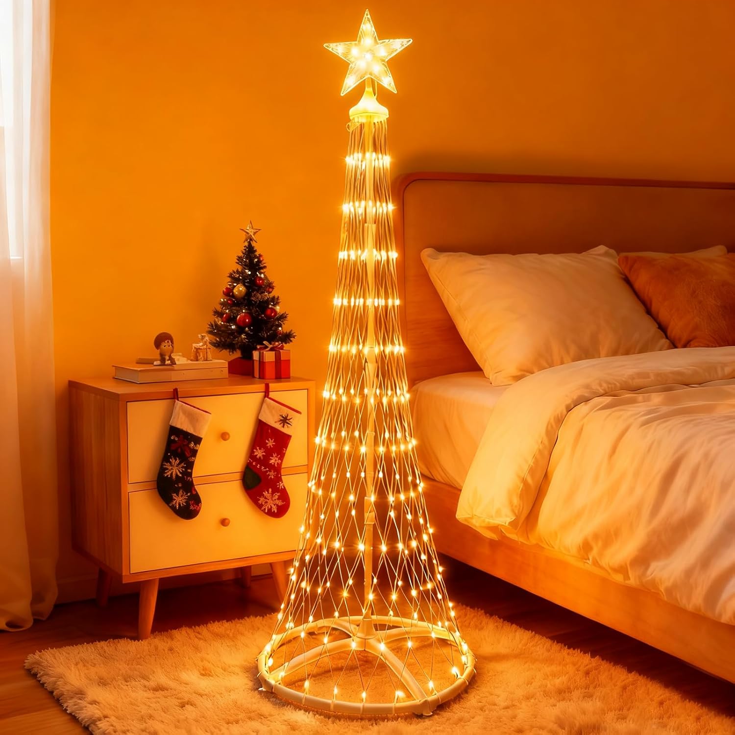 Amazon.com : Fanshunlite 5FT Cone Tree Lights, 271 LED Warm White ...