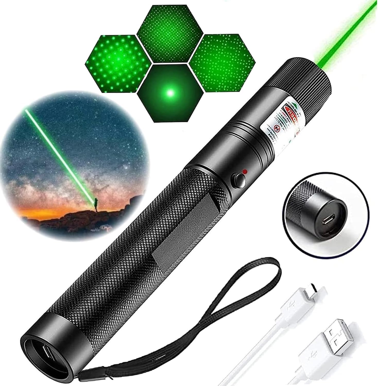 Shadowhawk Linterna De Luz Verde Recargable, 2 PCS Portátil De Alta ...