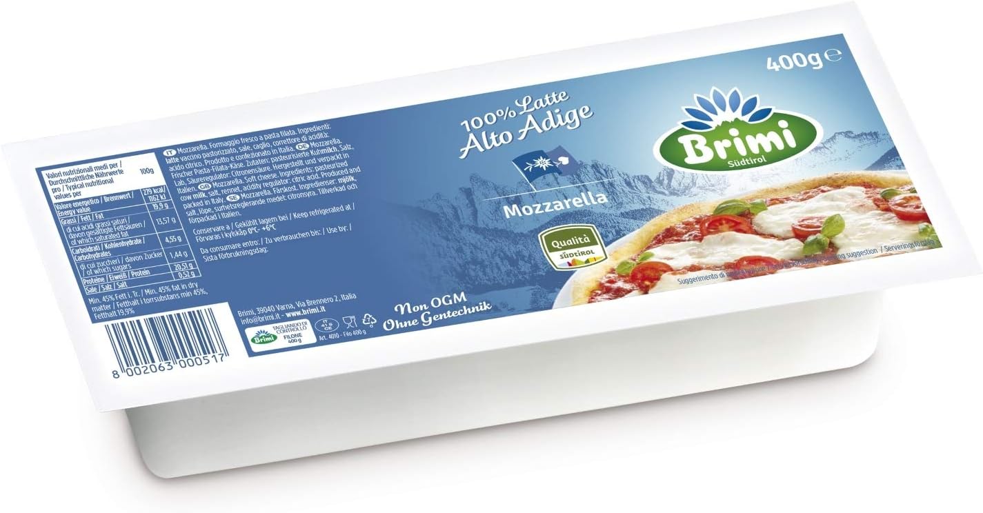 Mozzarella Filone 400 gr. - Brimi - Centro Latte Bressanone : Amazon.it ...