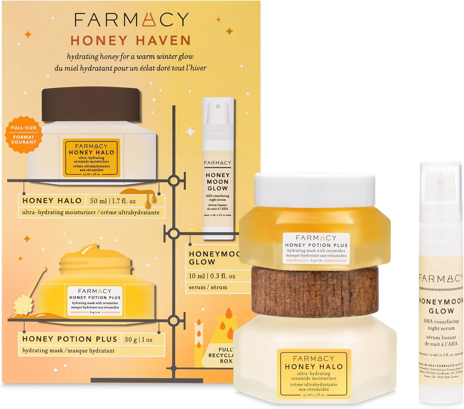 Farmacy Honey Haven Hydration Kit - Skincare Gift Set Including Honey ...