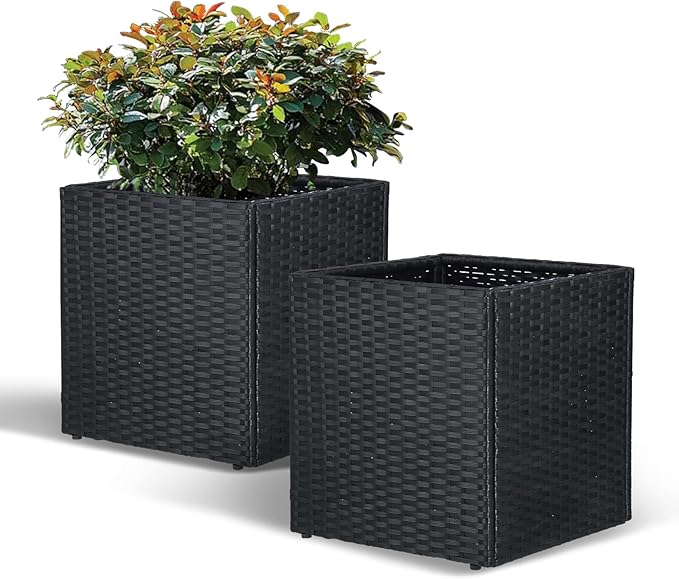 Amazon.com : SUNNYPARK Set of 2 Large Square Planter with Removable ...