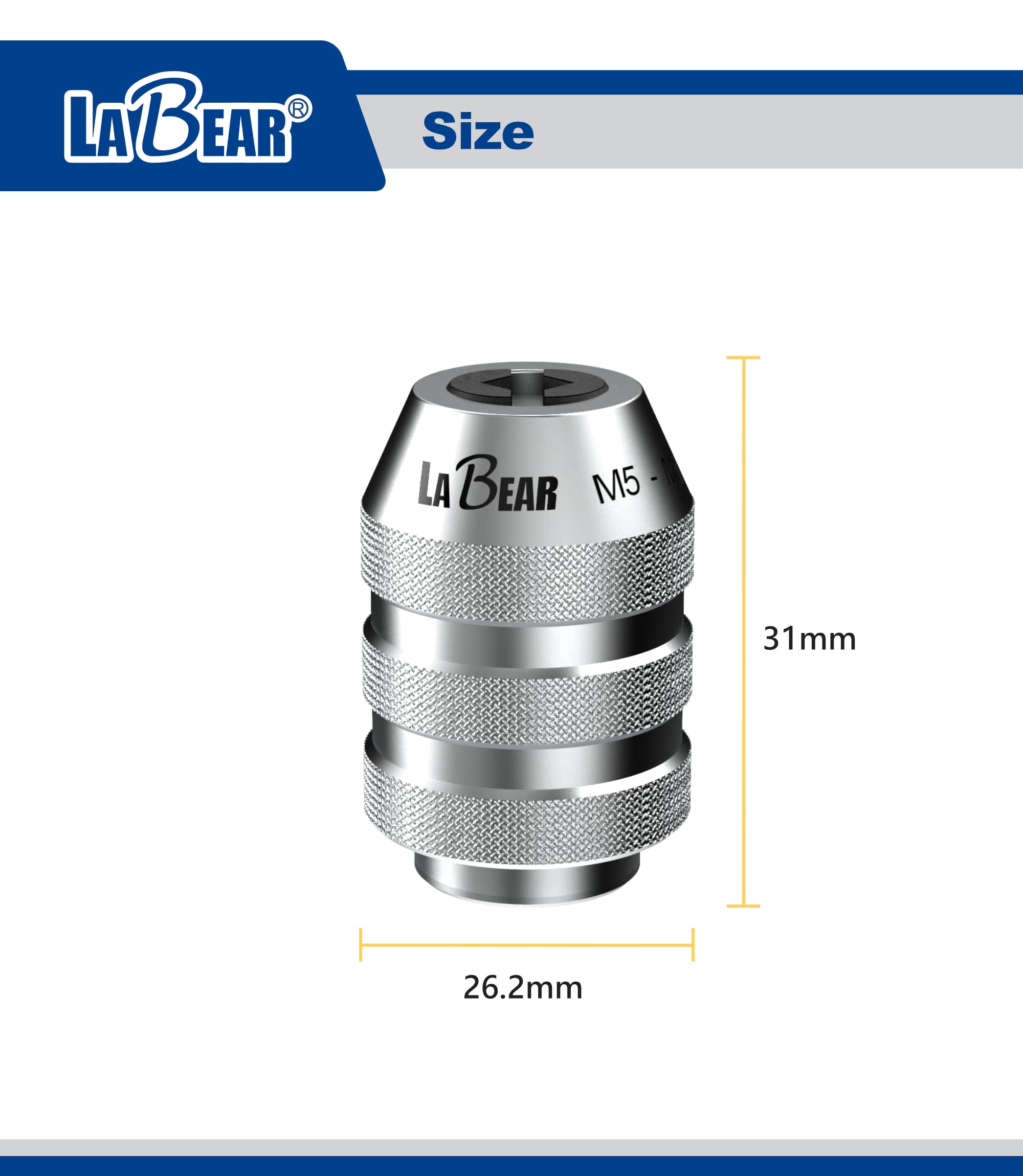Snapklik.com : 1/4"DR X M5M12 Interchangeable Adjustable Tap Chuck ...