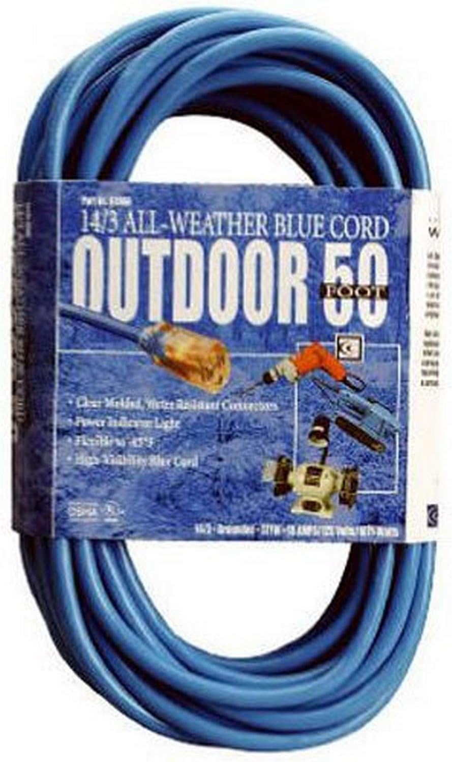 Southwire 02368-06 16/3 50-Foot Hi-Vis Low Temp Winter Extension Cord ...