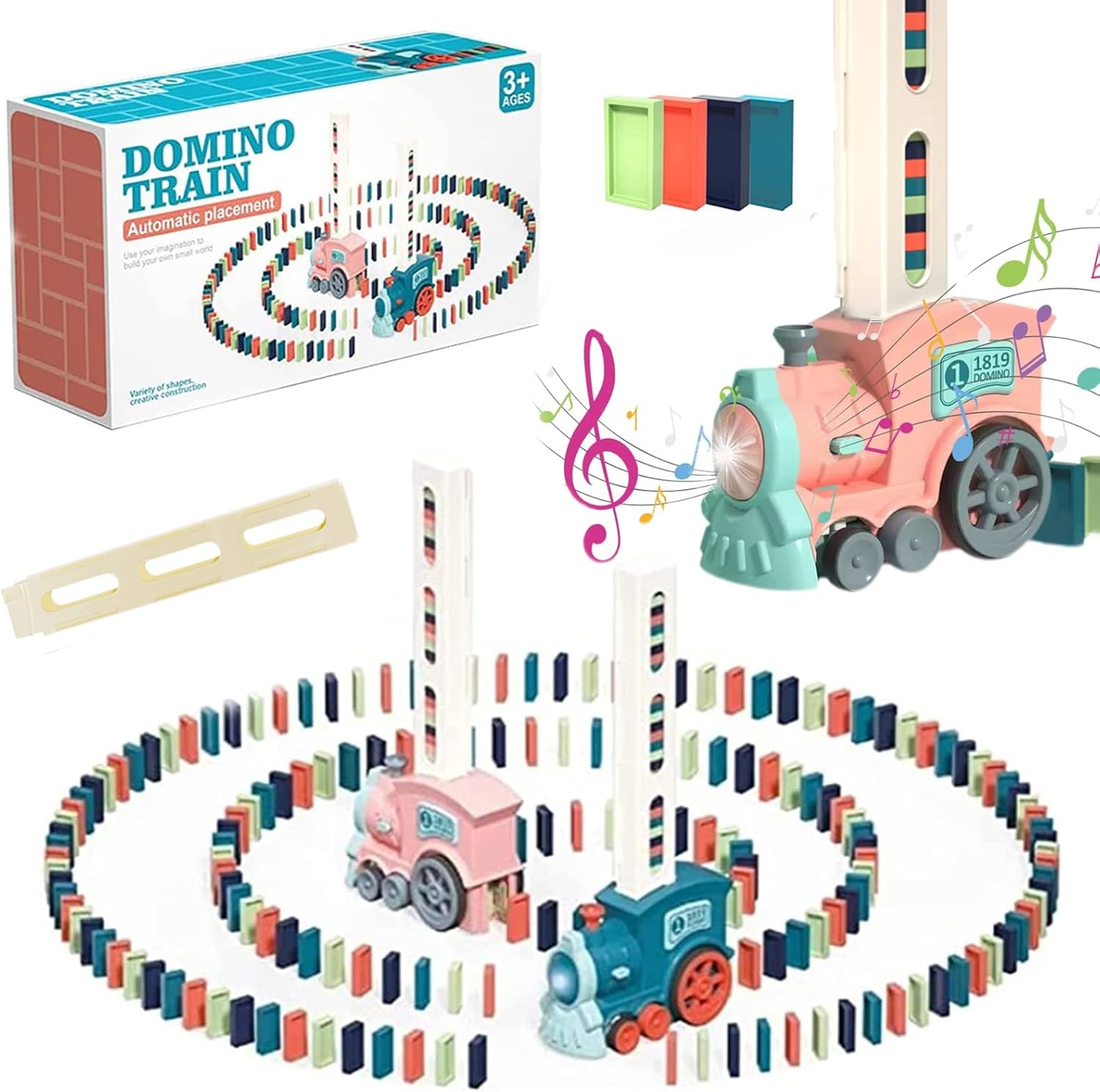 Amazon.com: Domino Train Blocks Set,Electric Domino Train Toy for Boys ...