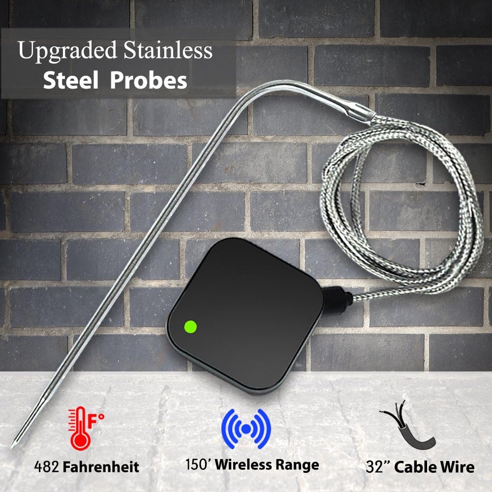 Review Smart Bluetooth BBQ Grill Thermometer – Upgraded Stainless Probe ...