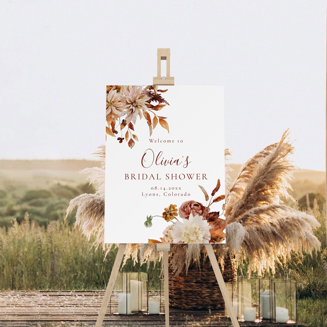 Amazon.com: Ventures Personalized Terracotta Bridal Shower Party Poster ...