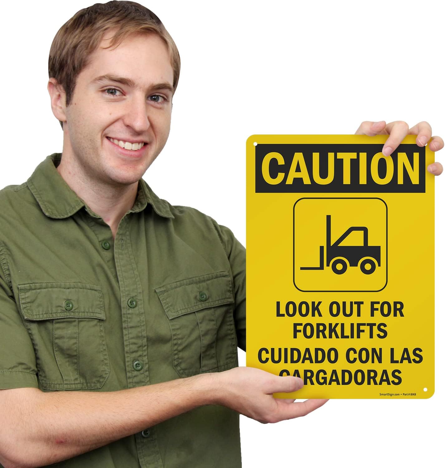 SmartSign – S-8498-AL-14 «Caution – Look Out For Forklifts» Letrero ...