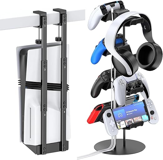 Amazon.com: Kytok PS5 Vertical Under Desk Mount for PS5/PS5 Slim/PS5 ...