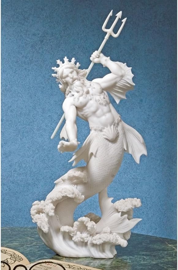 Amazon.com: XoticBrands Ancient Greek Sea God Bonded Marble Statue ...