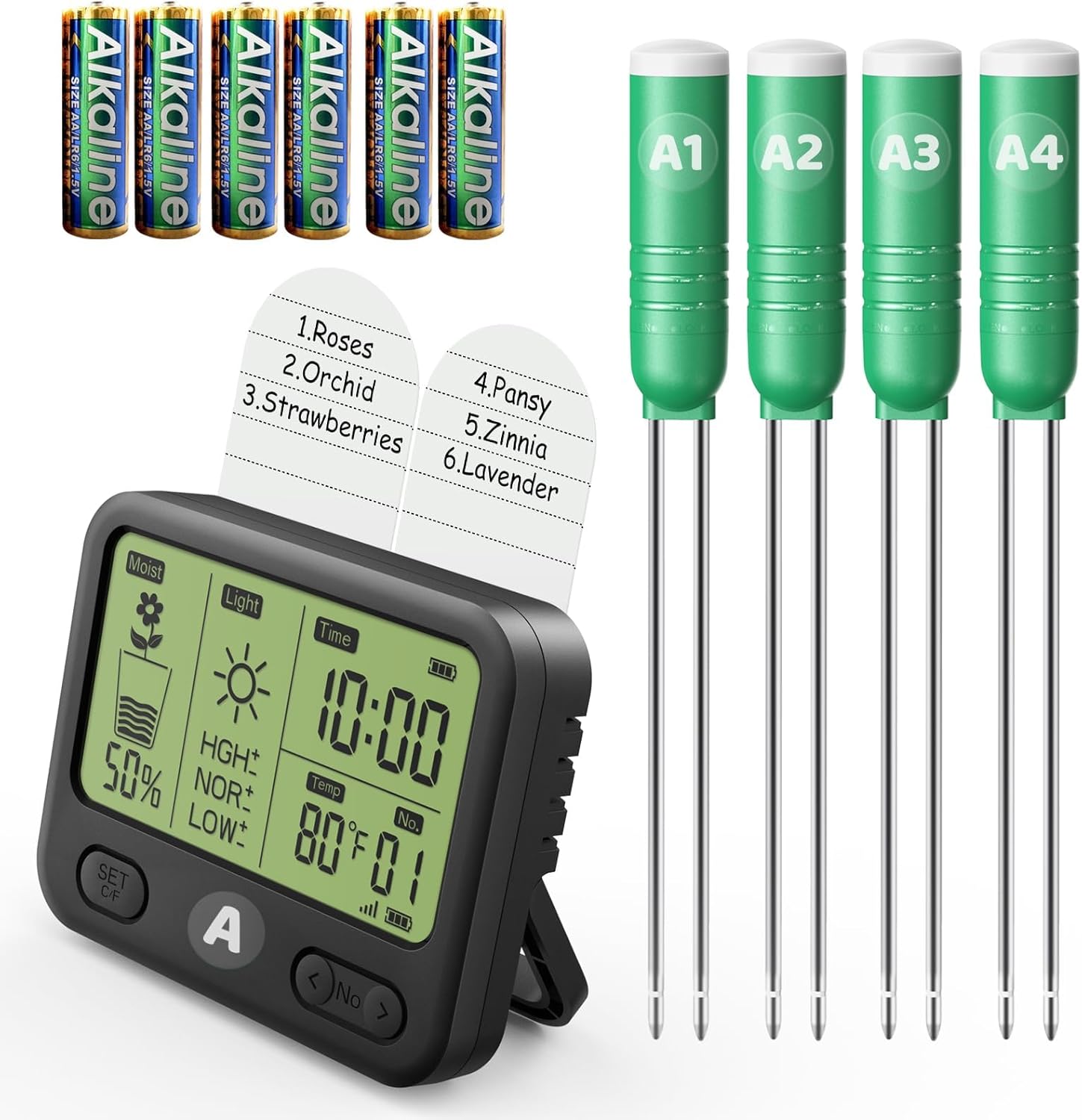 Amazon.com: VODESON 4in1 Plant Soil Moisture Meter with 230ft RF ...
