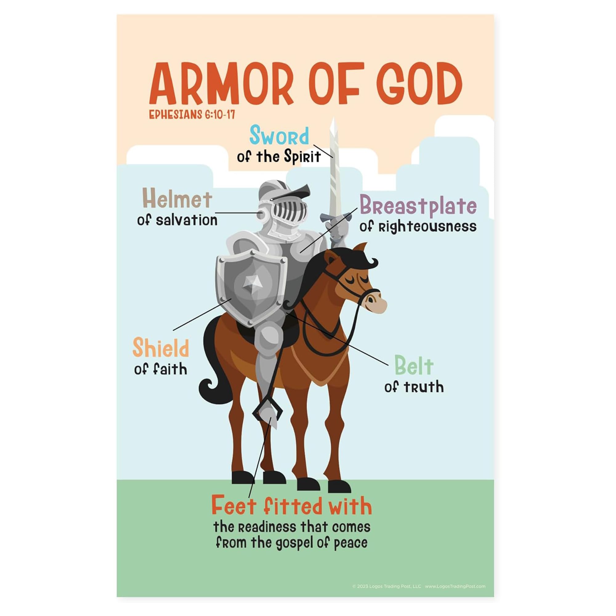 Amazon.com: Bible Posters For Kids - Armor of God, 11"x17" Laminated ...