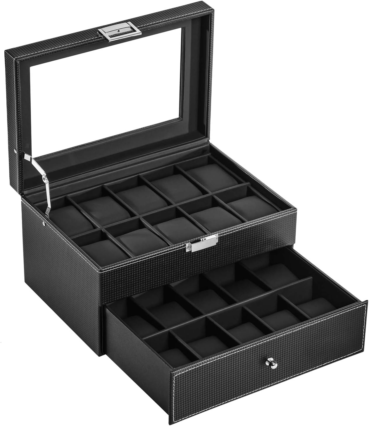 Amazon.com: ProCase Watch Box for Men, 20 Slot Watch Display Case Mens ...