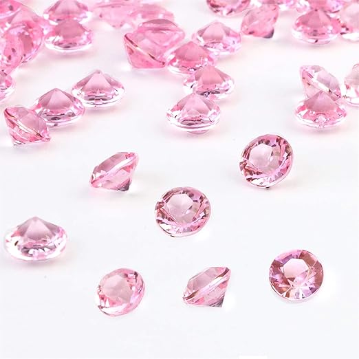 Amazon.com: OUTUXED 1500pcs Pink Diamonds 0.3"(8mm) Crystal Gems ...