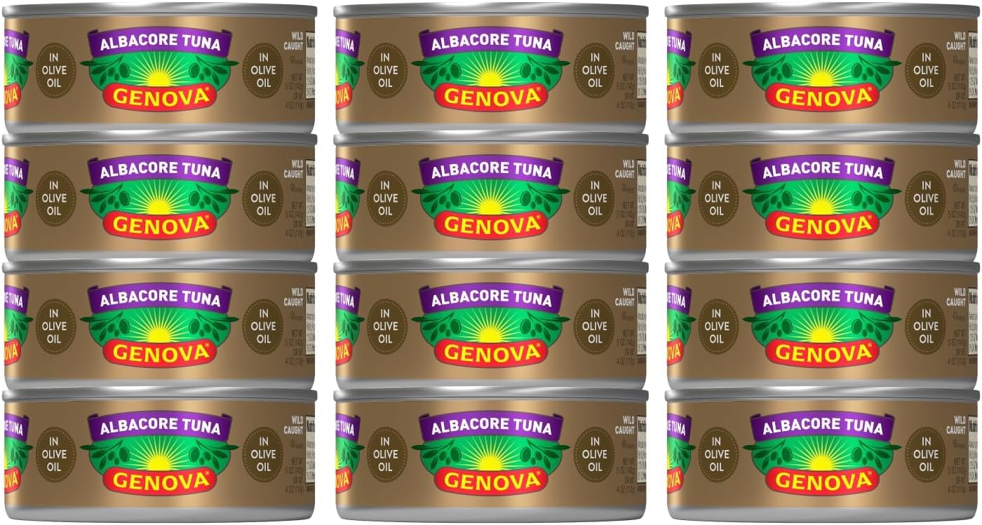 Amazon.com : Genova Premium Albacore Tuna in Olive Oil, 5 Ounce Cans ...