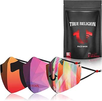 Amazon.com: True Religion Exclusive Designer Face Mask with HeiQ V ...