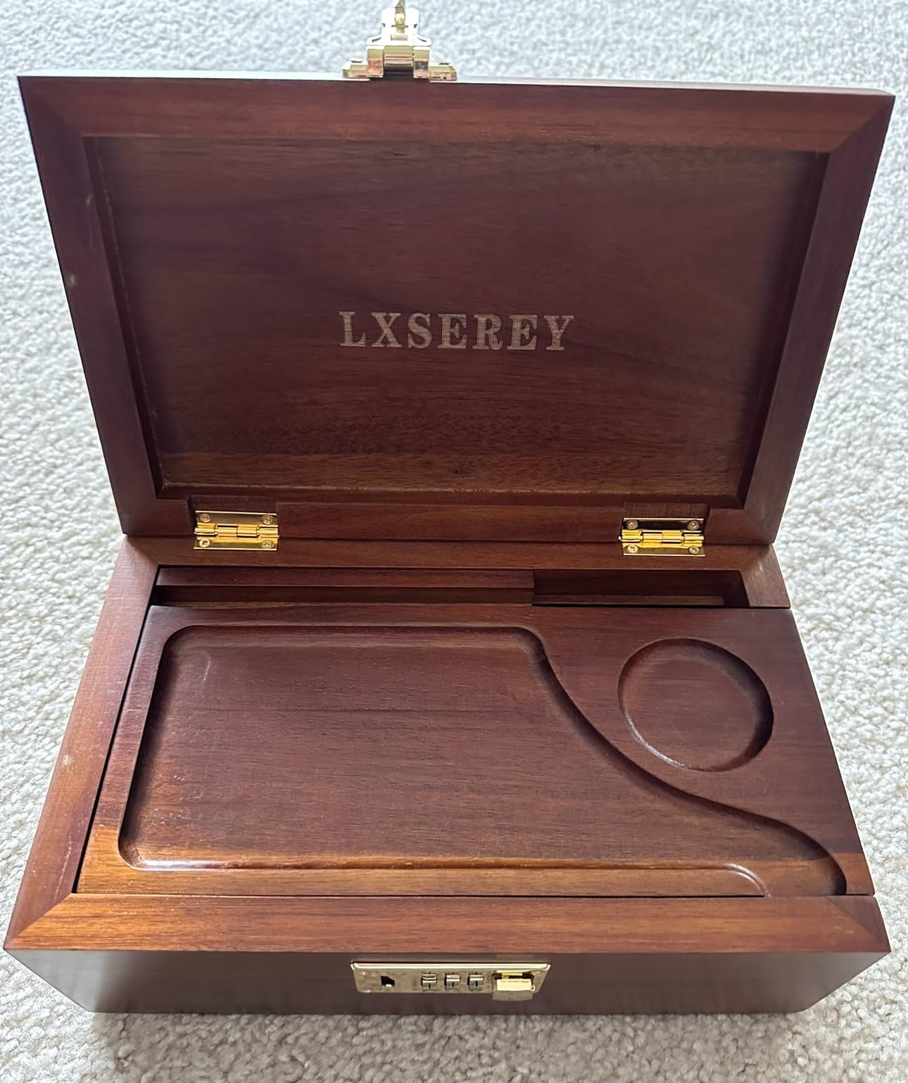 Amazon.com: LXSEREY Acacia Wooden Box with Rolling Tray Set ...