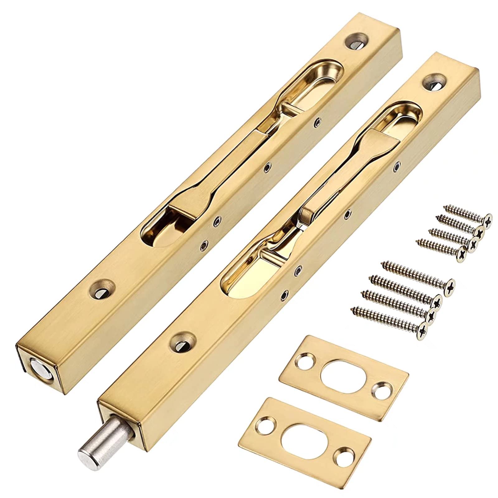 Stainless Steel Flush Bolt 2 Pcs Slide Flush Bolt Lock | Desertcart INDIA