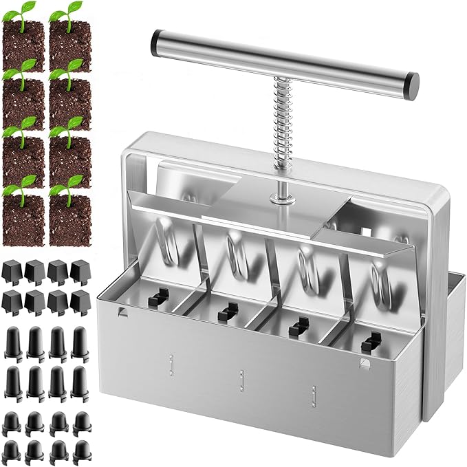 Amazon.com : NVRGIUP Soil Blocker, 8 Cell Soil Block Maker 2 Inch with ...