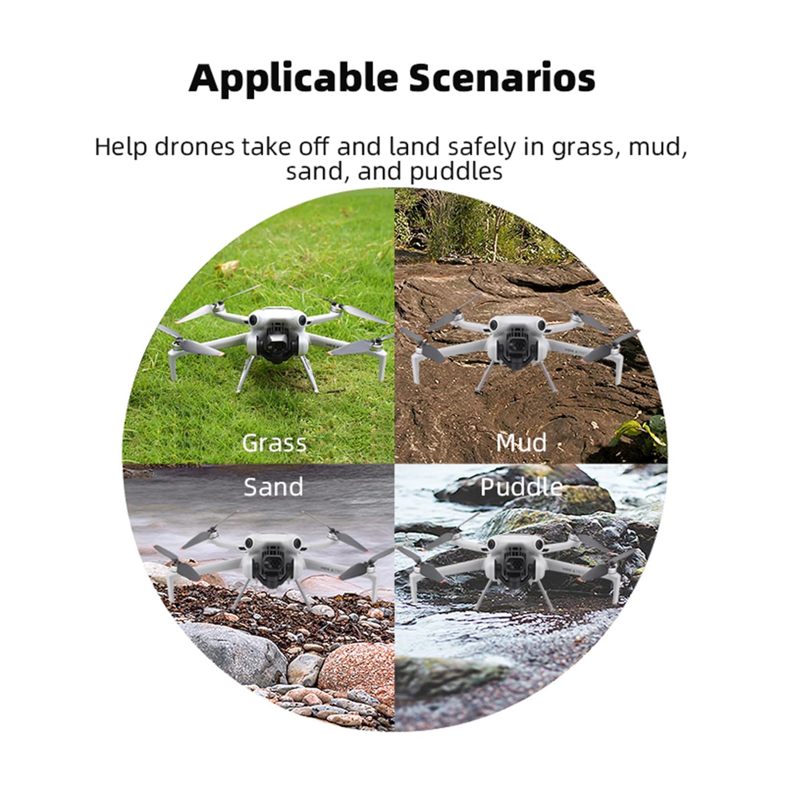 ZJRXM Mini 4 Pro Landing Feet, Foldable Extension Landing Gear Kit for ...