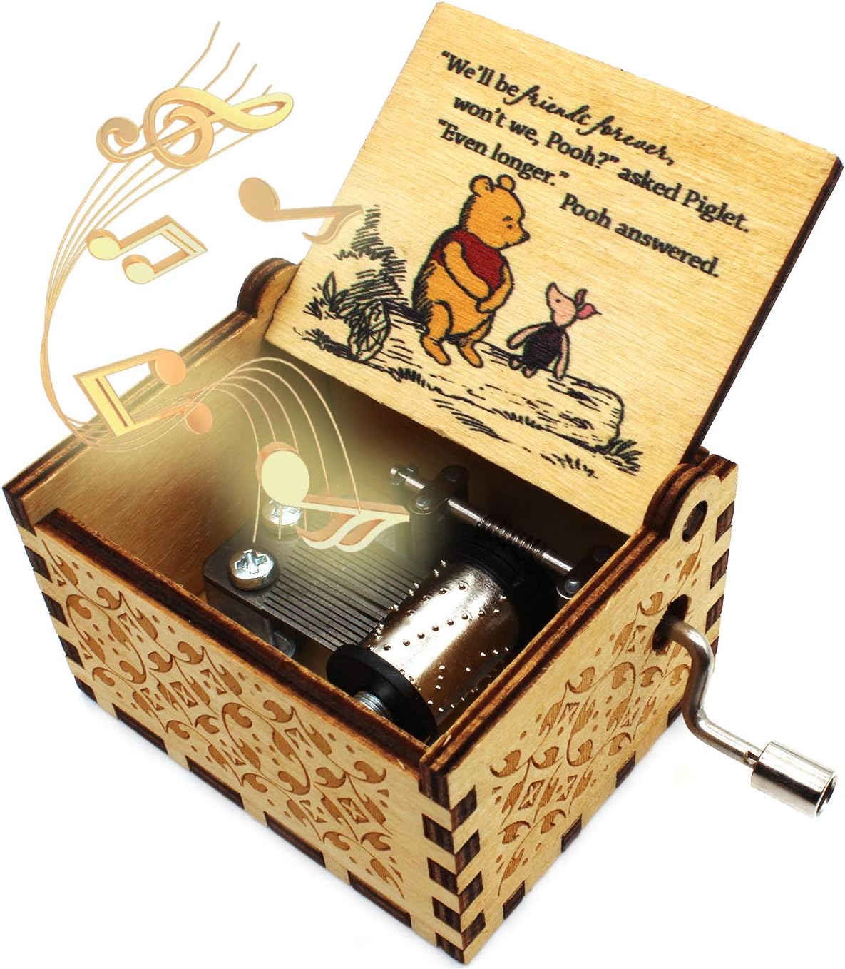 Amazon.com: ukebobo Wooden Music Box - Jesus Loves Me Music Box, Black ...