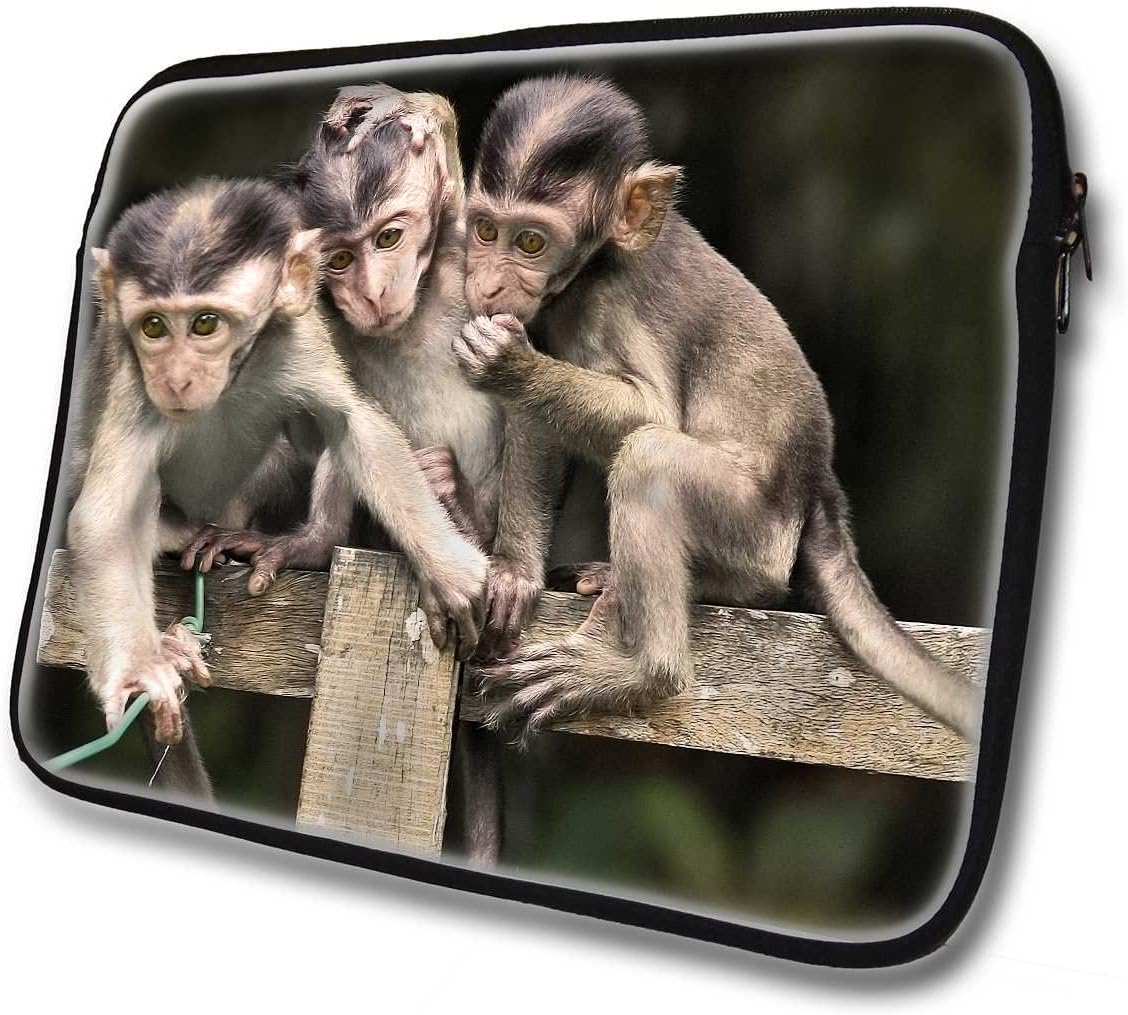 Monkeys 10020, Capuchin, Waterproof Soft Neoprene Laptop Bag Zipped ...
