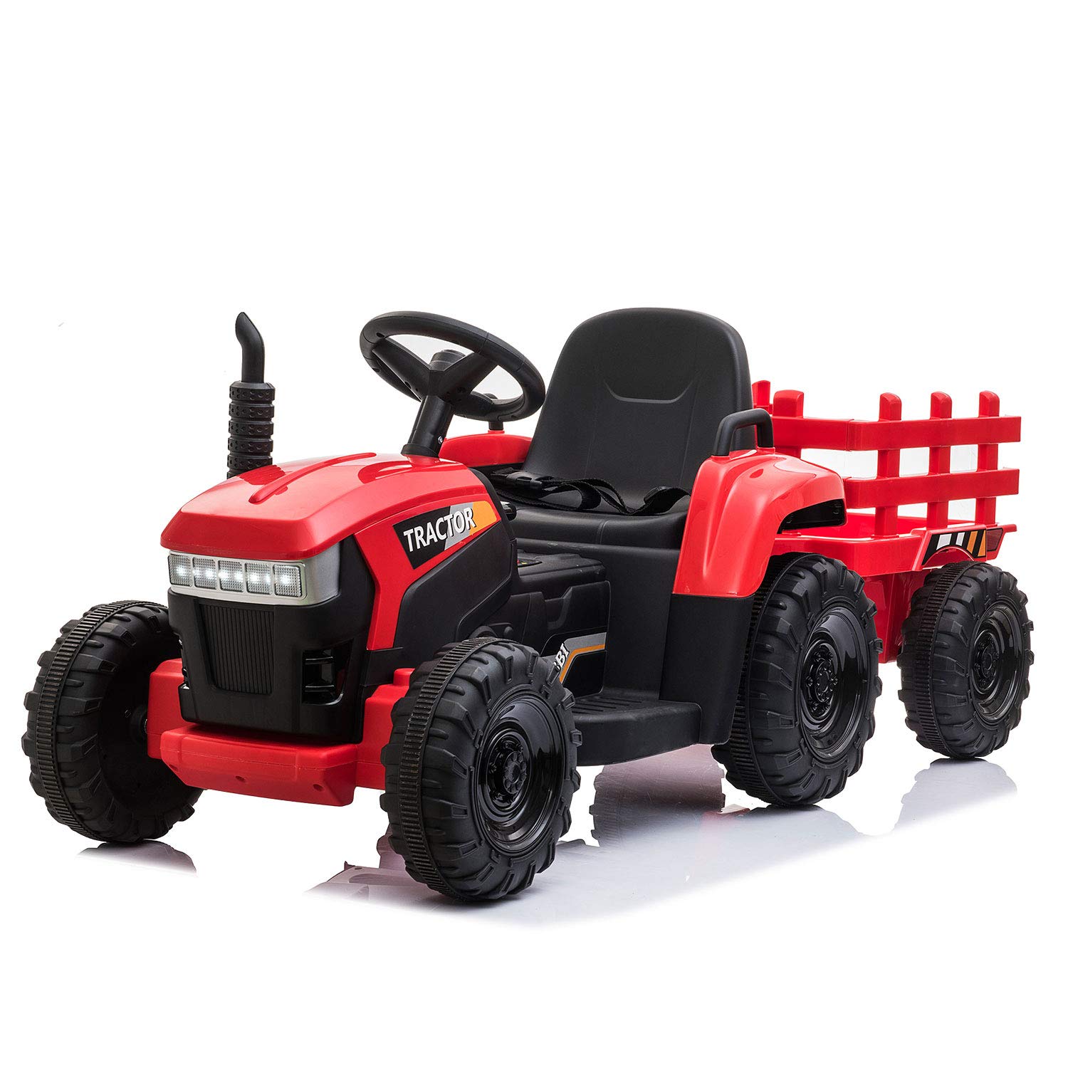 Amazon.com: TOBBI 12v Battery-Powered Toy Tractor with Trailer and 35W ...