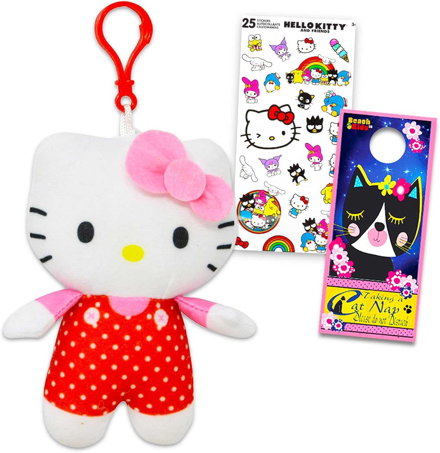 Amazon.com: Hello Kitty Plush Keychain Set - Bundle with Hello Kitty ...