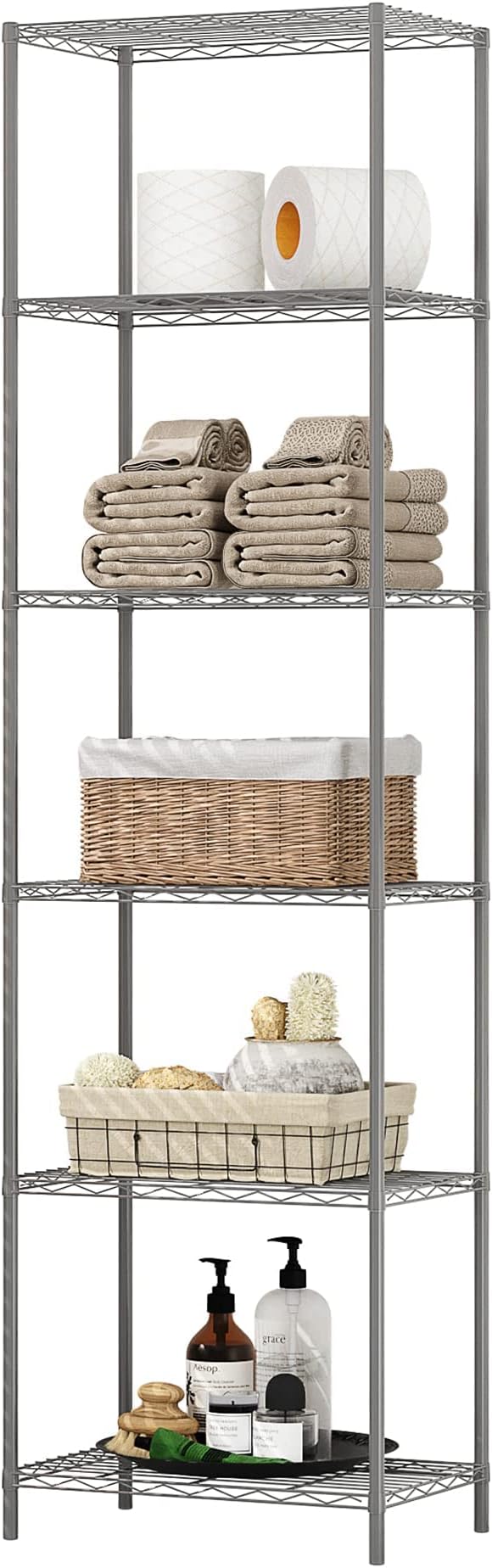 Amazon.com: HOMEFORT 6-Tier Wire Shelving, 6 Shelves Unit Metal Storage ...