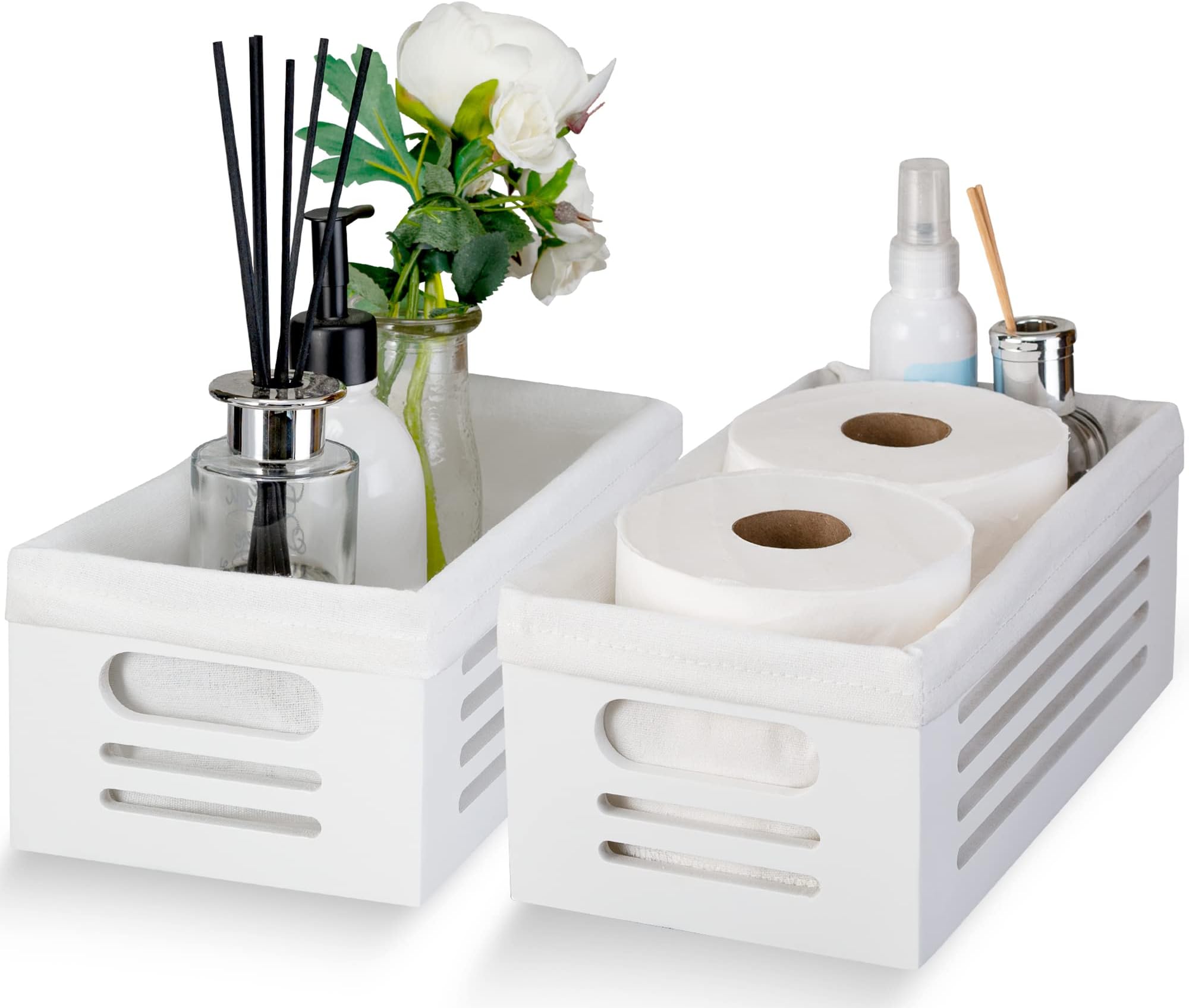 Amazon.com: Bathroom Decor Box Toilet Paper Holder Storage Basket ...